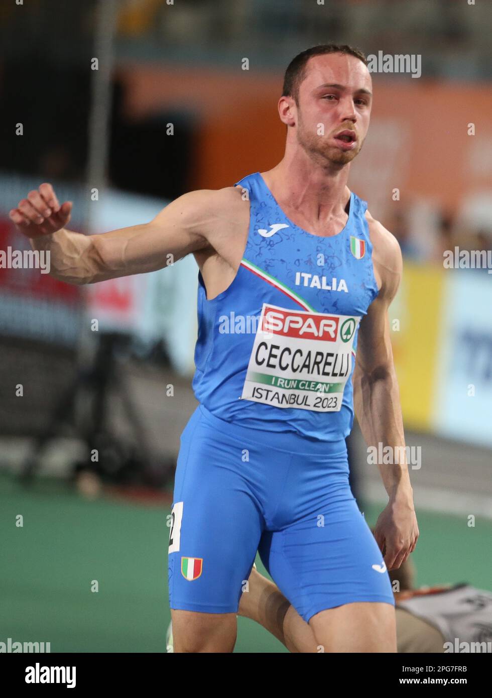 Samuele CECCARELLI of Italy 60m Men Heat during the European Athletics ...