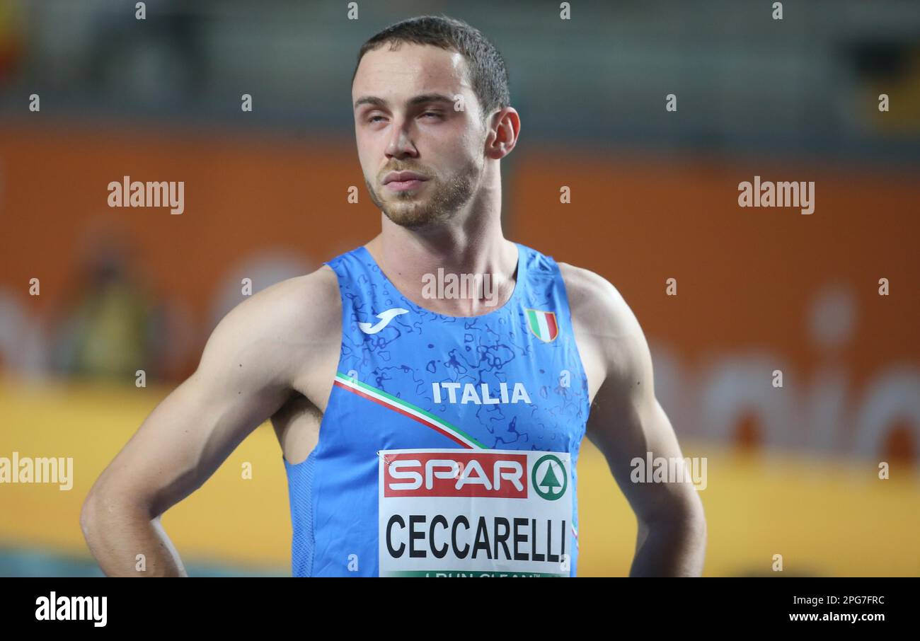 Samuele CECCARELLI of Italy 60m Men Heat during the European Athletics ...