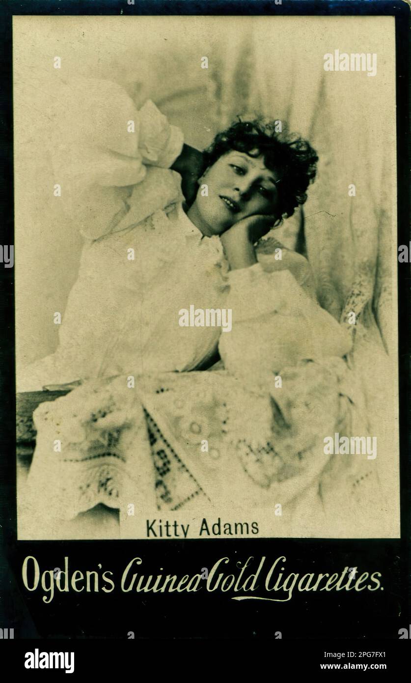 Portrait of Actress Kitty Adams - Vintage Cigarette Card, Victorian Era ...