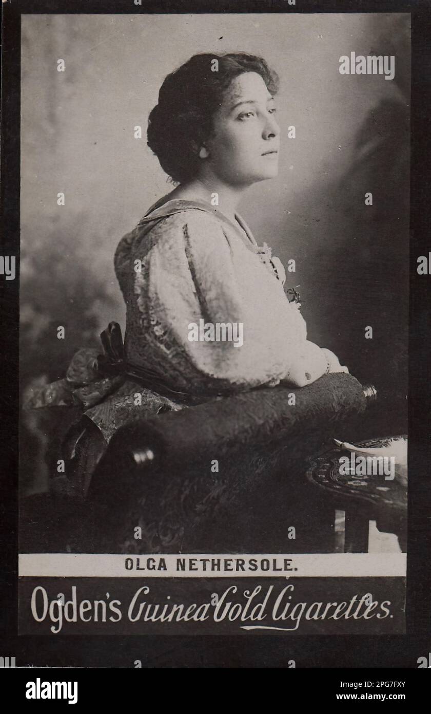 Portrait of Olga Nethersole - Vintage Cigarette Card, Victorian Era ...