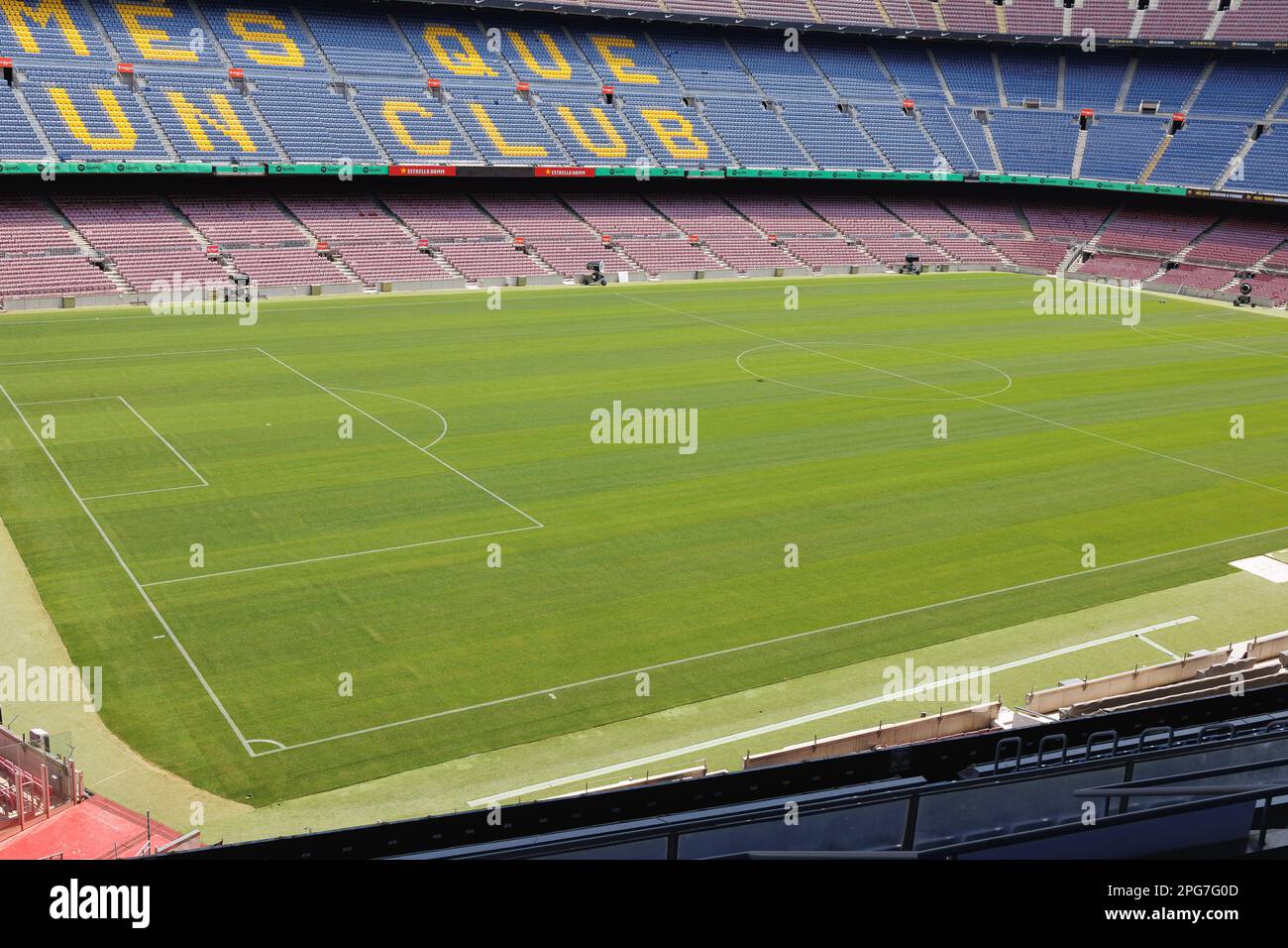 View from the highest Seats of the F.C. Barcelona Soccer Stadium, Camp ...