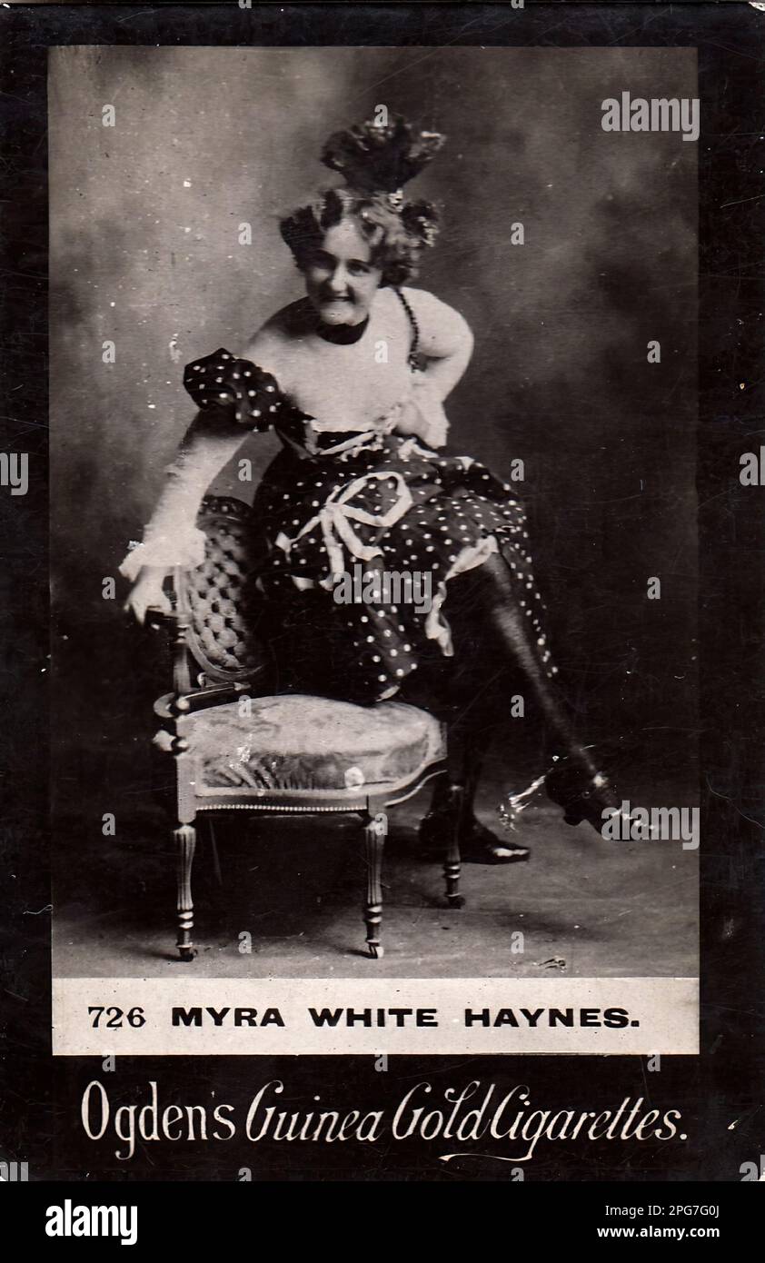 Portrait of Actress Myra White Haynes - Vintage Cigarette Card ...