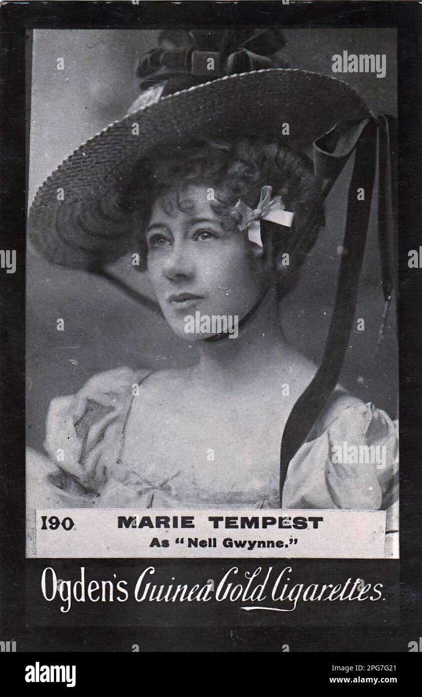 Portrait of Actress Marie Tempest - Vintage Cigarette Card, Victorian ...