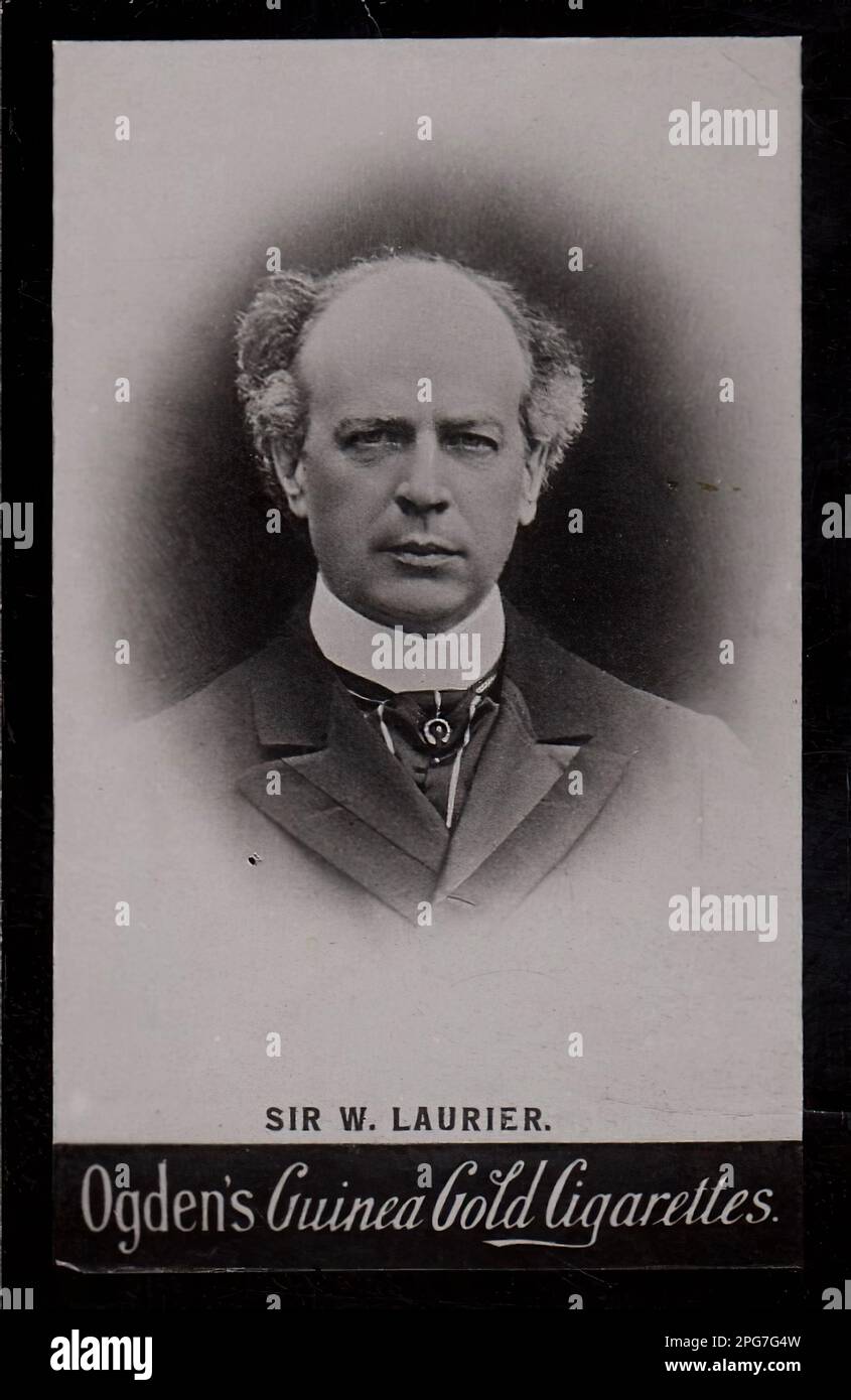 Portrait of Sir Wilfred Laurier - Vintage Cigarette Card, Victorian Era ...