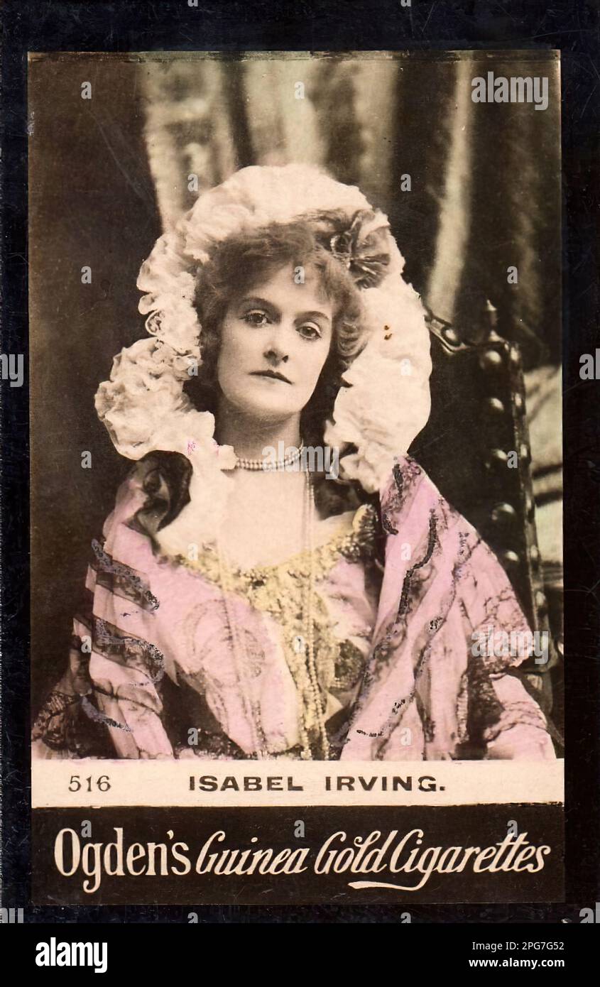 Portrait of Actress Isabel Irving - Vintage Cigarette Card, Victorian ...