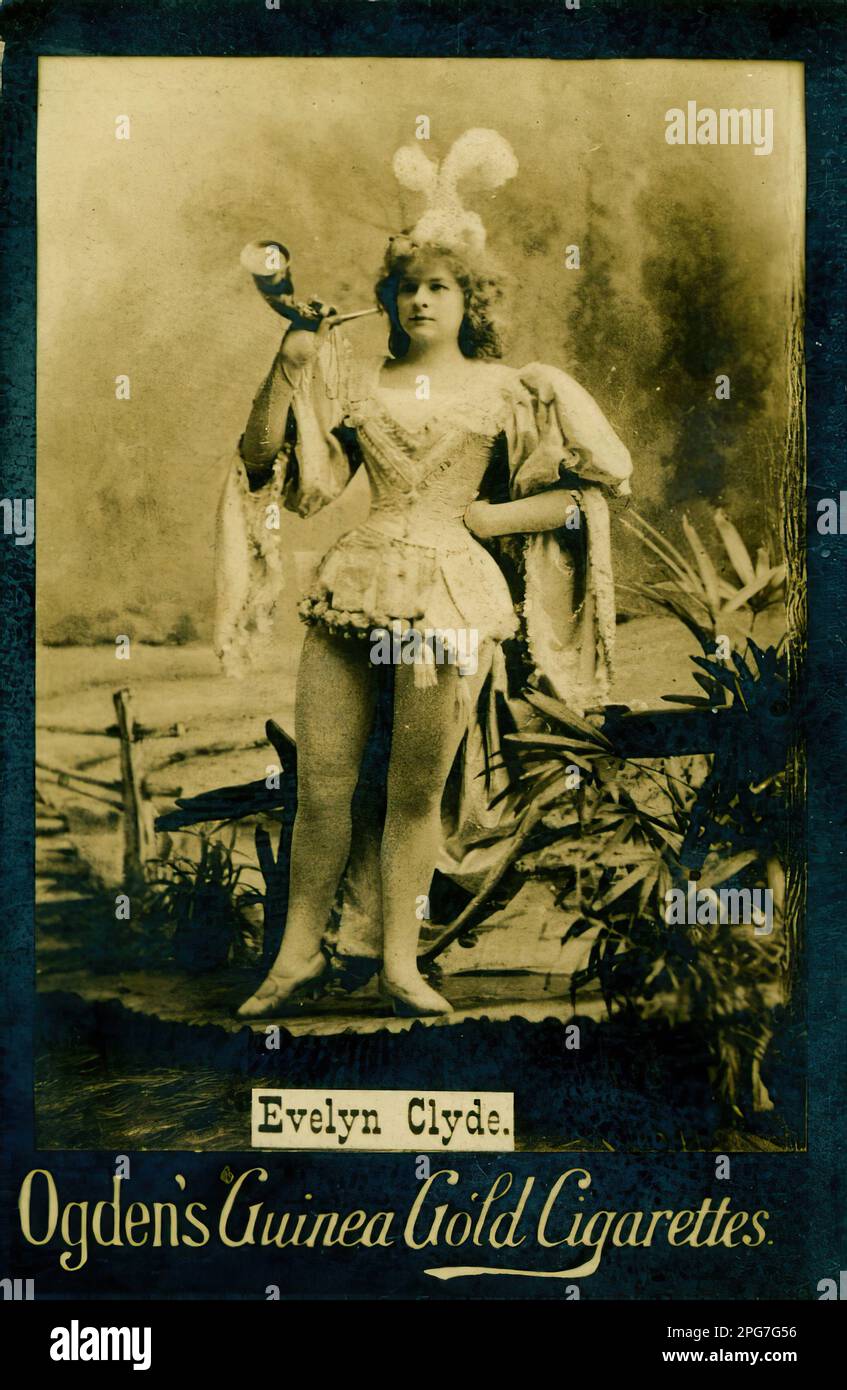 Portrait of Actress Evelyn Clyde - Vintage Cigarette Card, Victorian ...