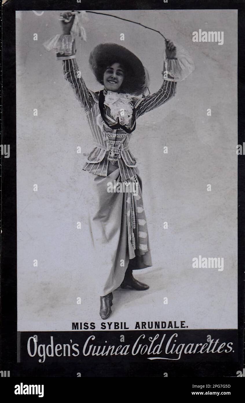 Portrait of Miss Sybil Arundale - Vintage Cigarette Card, Victorian Era Stock Photo - Alamy