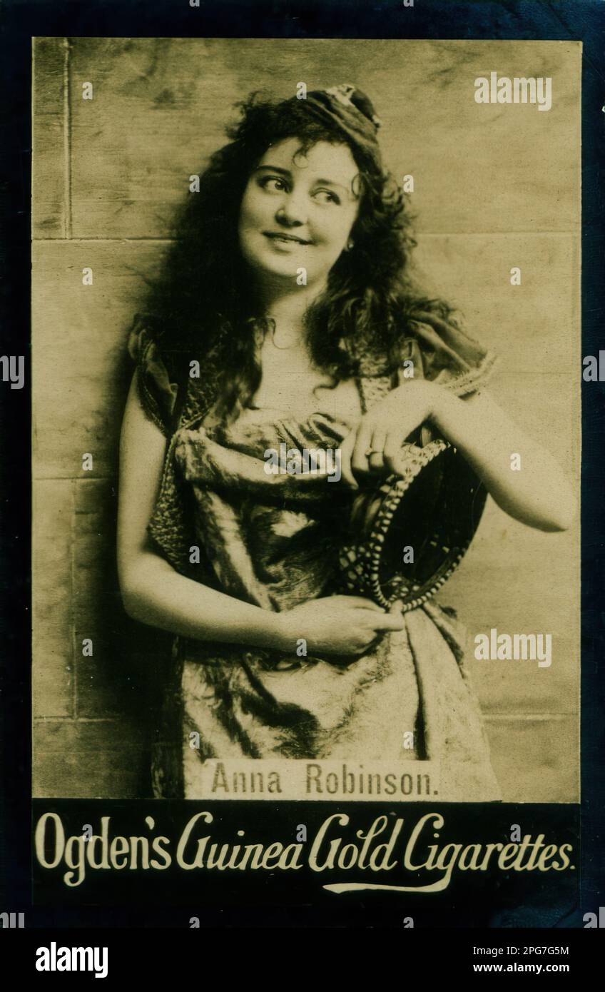 Portrait of Actress Anna Robinson - Vintage Cigarette Card, Victorian ...
