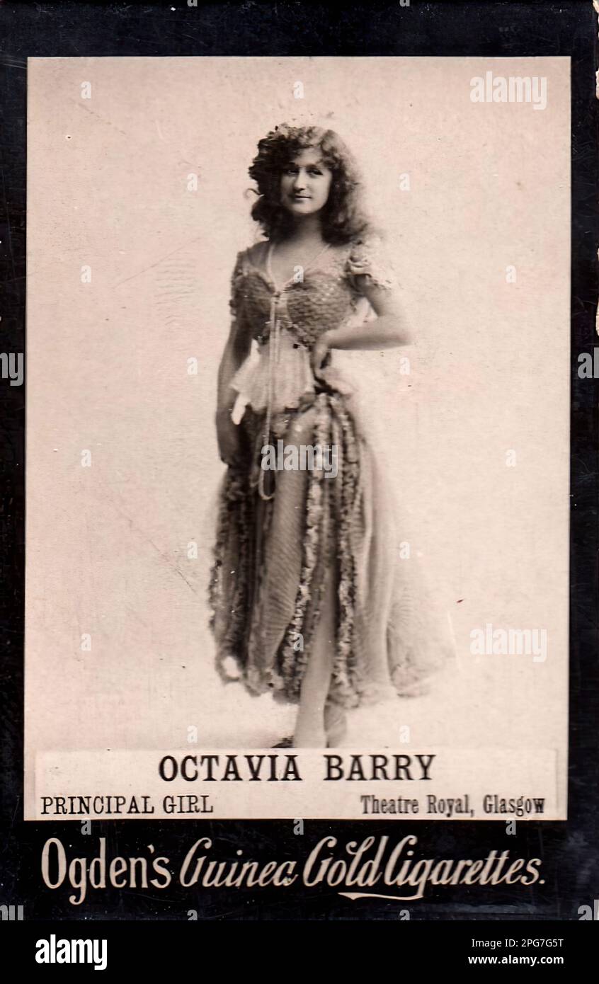 Portrait of Actress Octavia Barry - Vintage Cigarette Card, Victorian ...