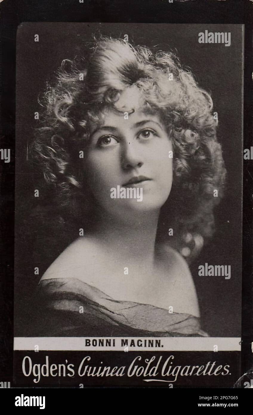 Portrait of Actress Bonni Maginn - Vintage Cigarette Card, Victorian ...