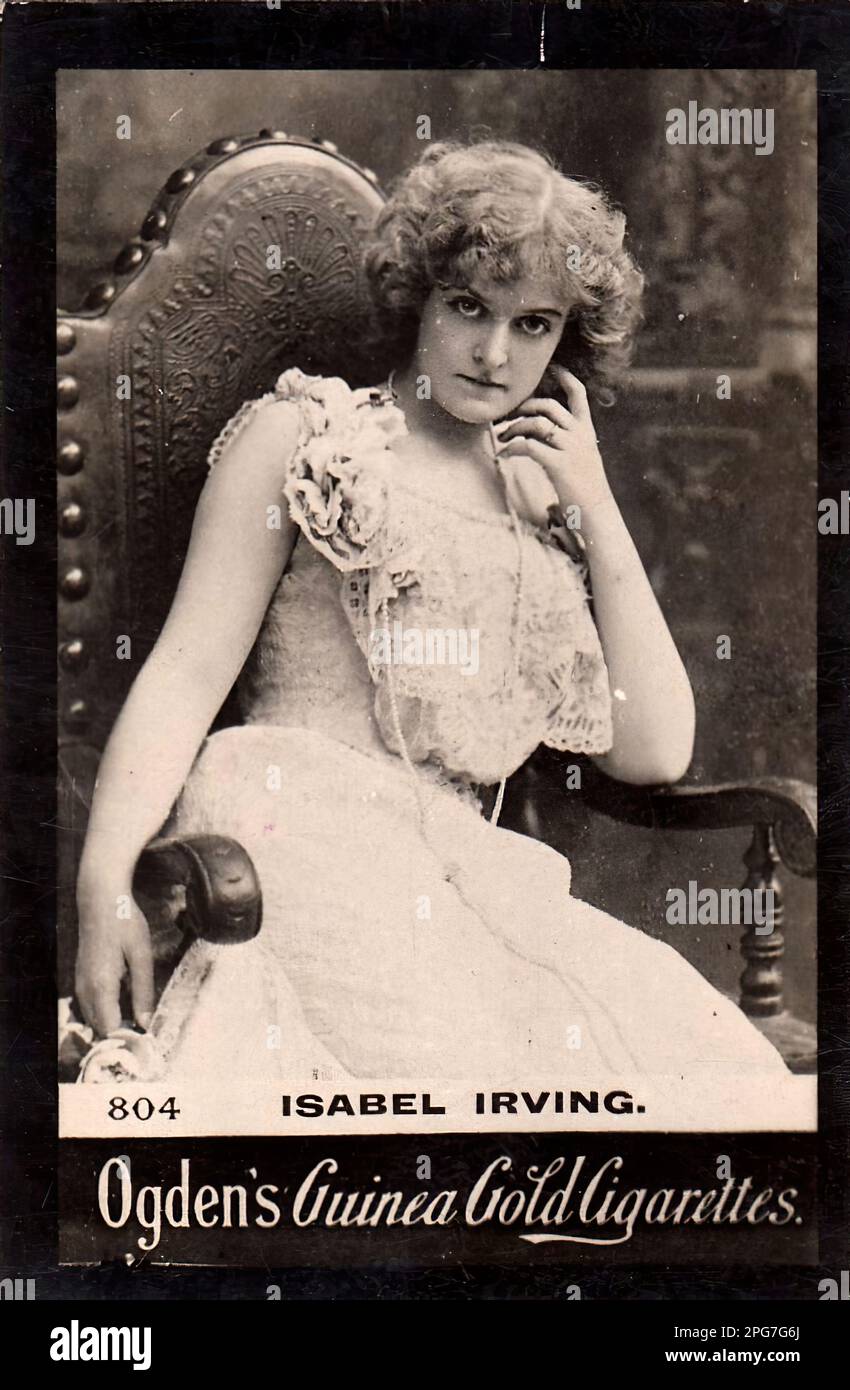 Portrait of Actress Isabel Irving - Vintage Cigarette Card, Victorian ...