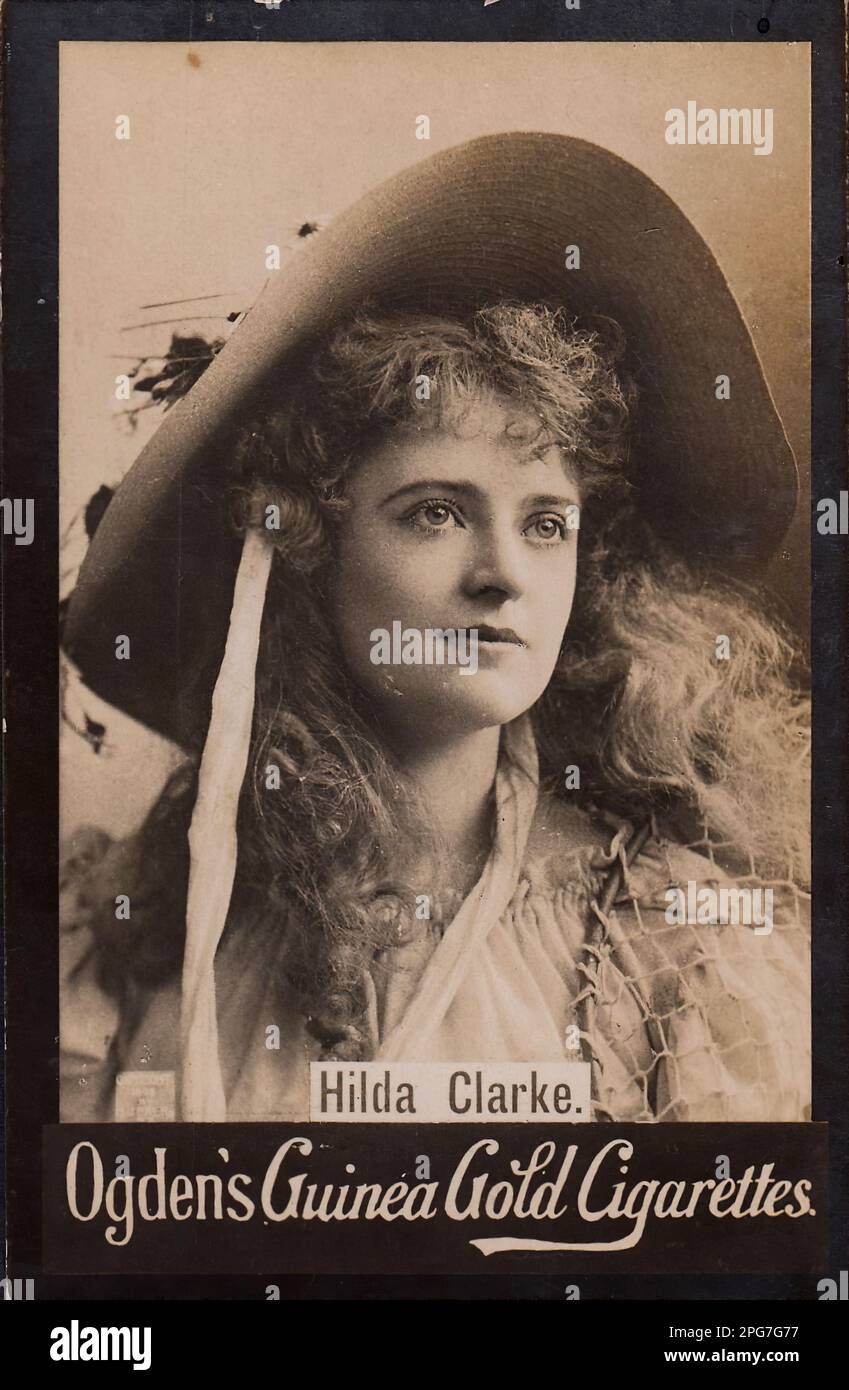Portrait of Actress Hilda Clarke - Vintage Cigarette Card, Victorian ...
