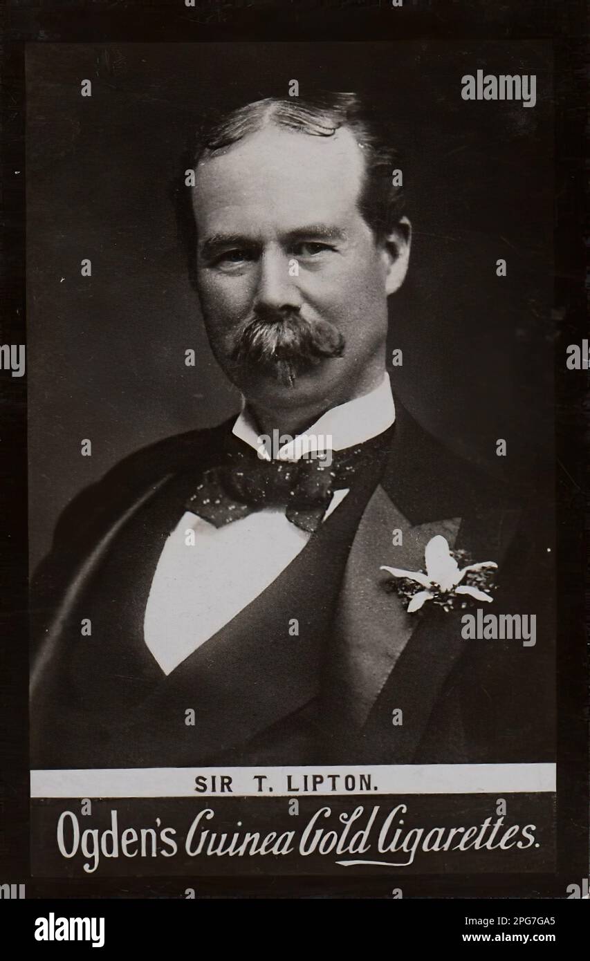 Portrait of Sir Thomas Lipton - Vintage Cigarette Card, Victorian Era ...