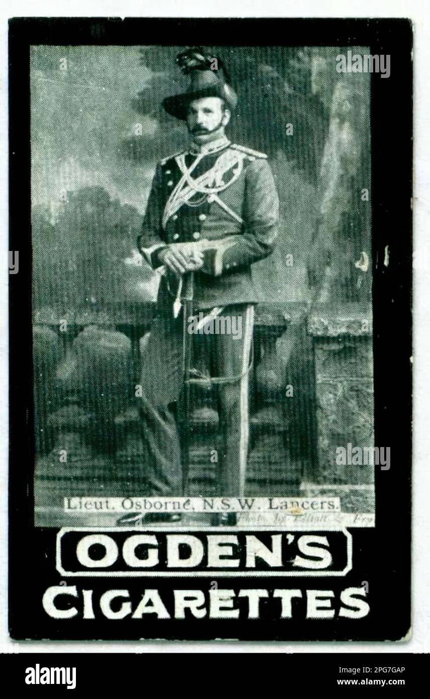 Portrait of Lieutenant Osborne - Vintage Cigarette Card, Victorian Era ...
