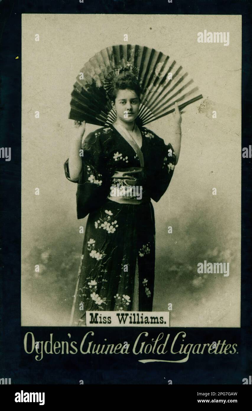 Portrait of Miss Williams - Vintage Cigarette Card, Victorian Era Stock ...