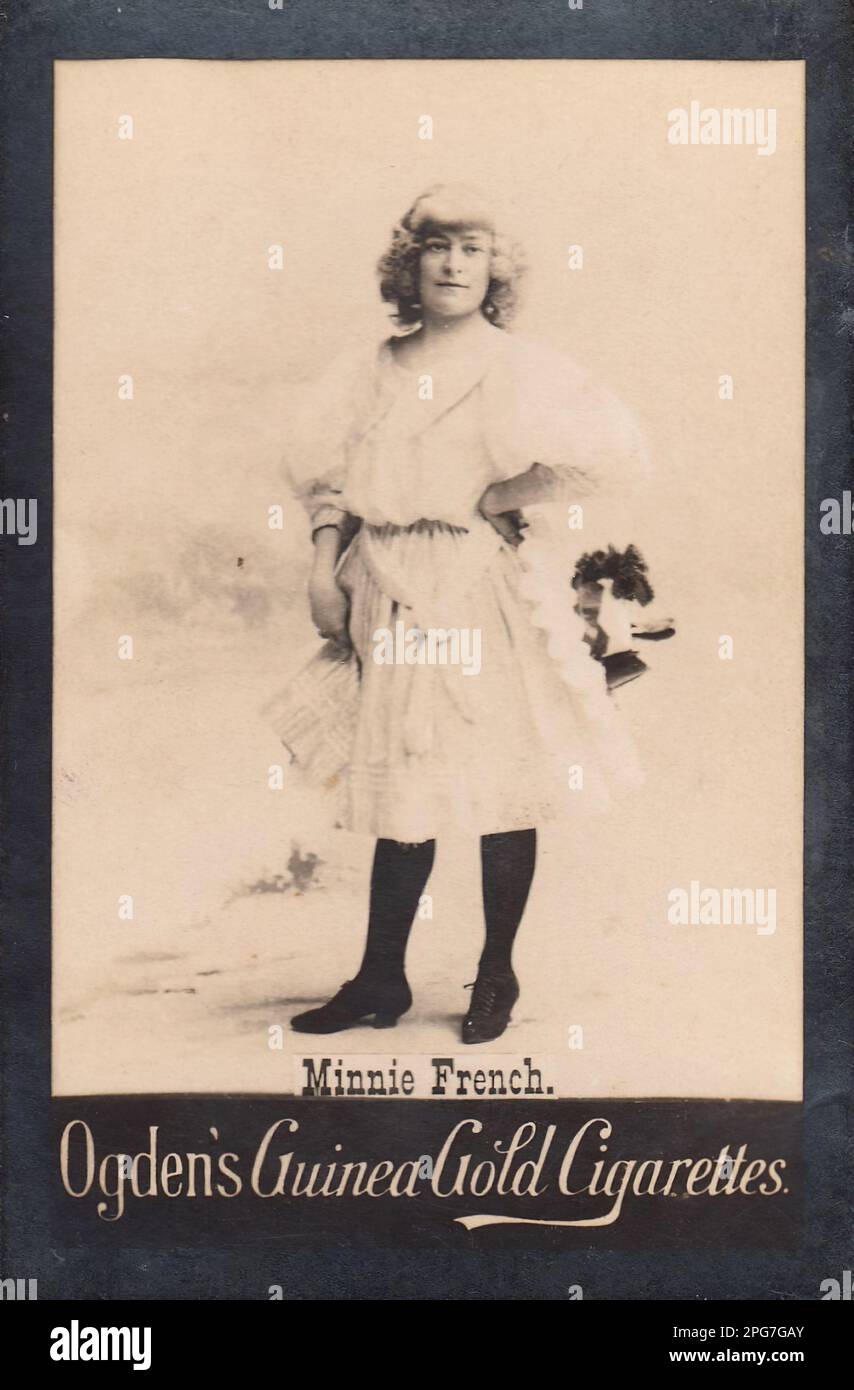 Portrait of Actress Minnie French - Vintage Cigarette Card, Victorian ...