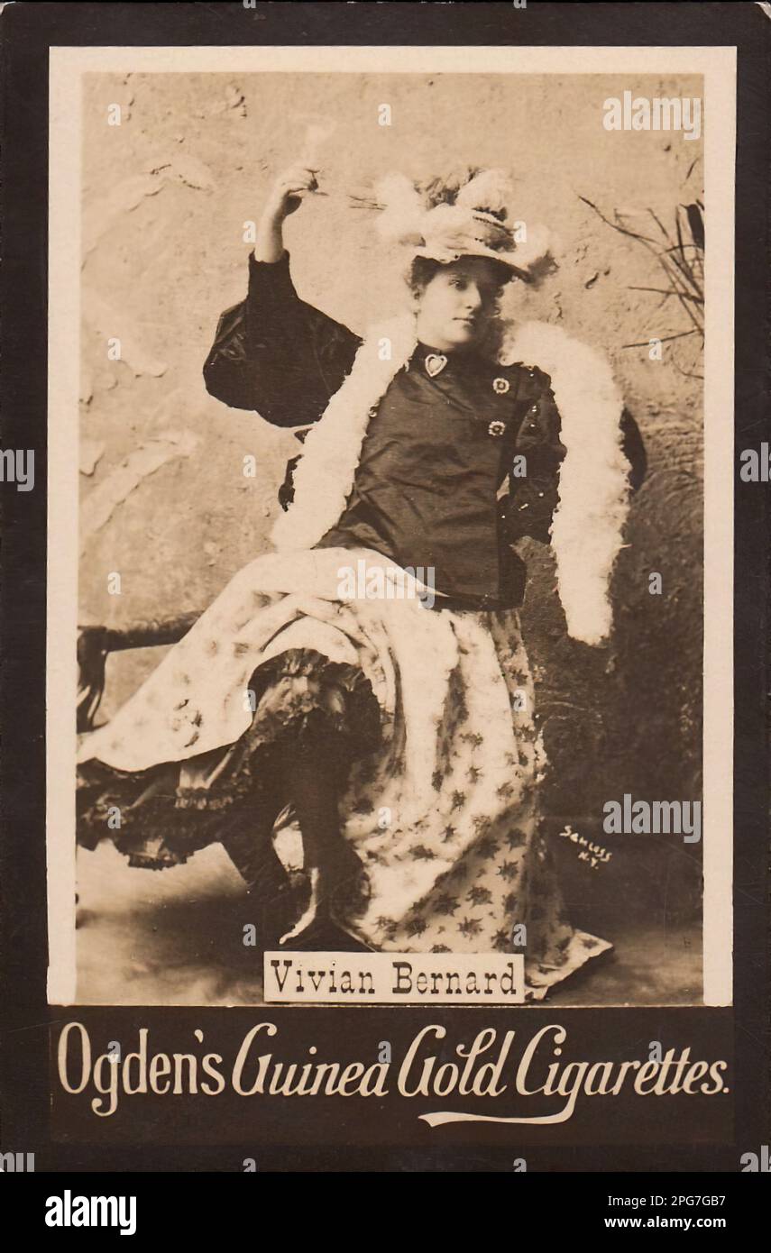Portrait of Actress Vivian Bernard - Vintage Cigarette Card, Victorian ...