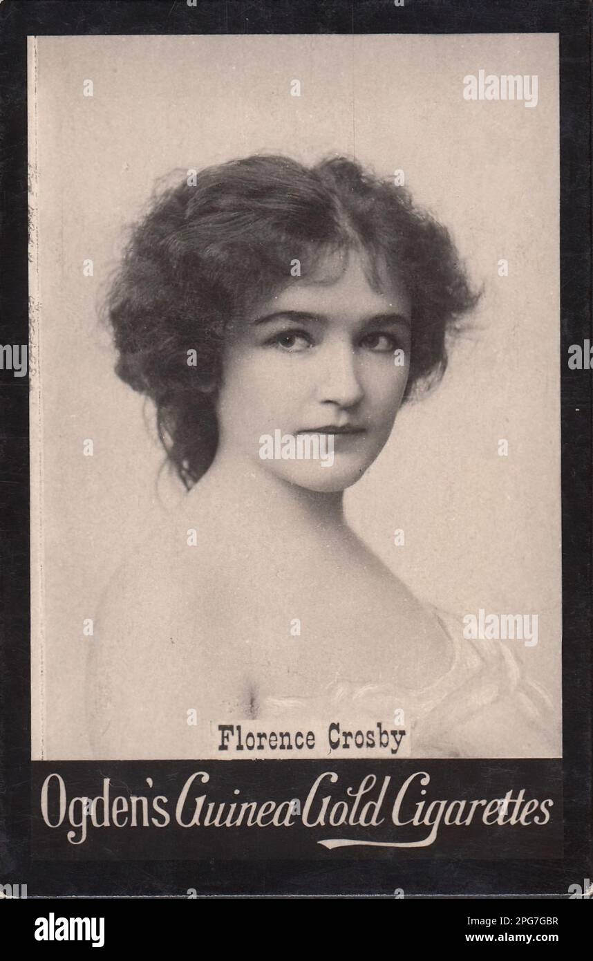 Portrait of Actress Florence Crosby - Vintage Cigarette Card, Victorian ...