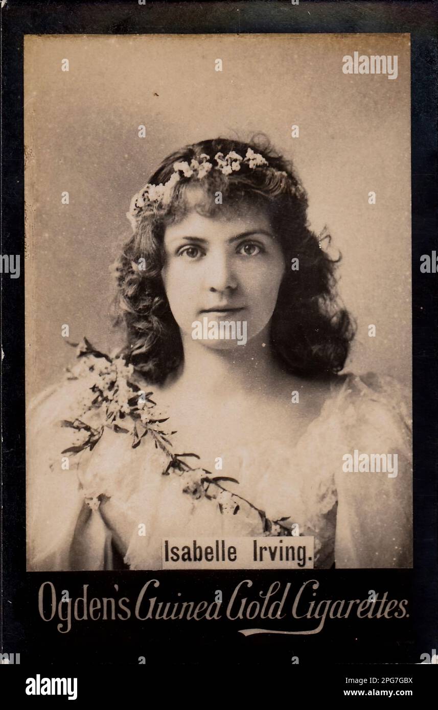 Portrait of Actress Isabelle Irving - Vintage Cigarette Card, Victorian ...