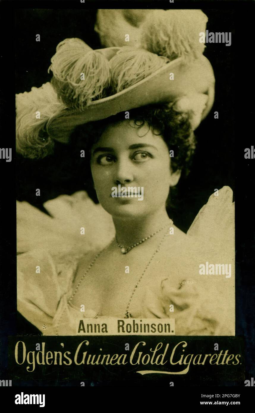 Portrait of Actress Anna Robinson - Vintage Cigarette Card, Victorian ...