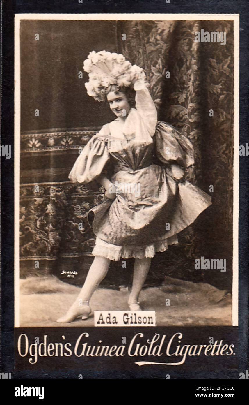 Portrait of Actress Ada Gilson - Vintage Cigarette Card, Victorian Era ...