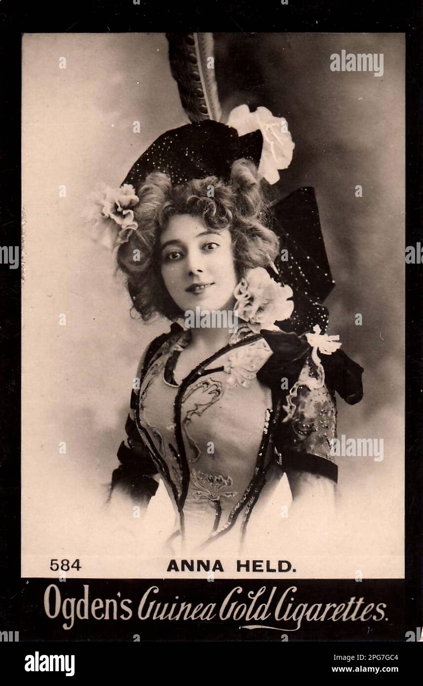 Portrait of Actress Anna Held - Vintage Cigarette Card, Victorian Era ...