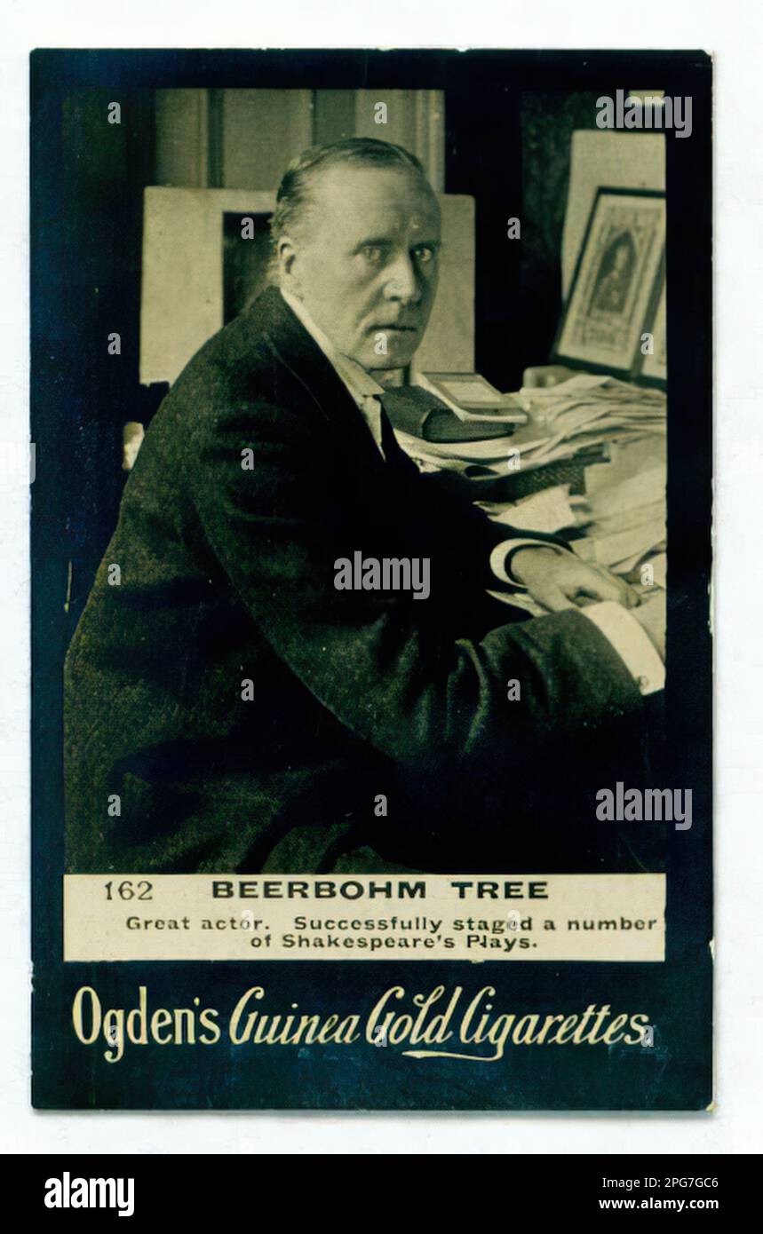 Portrait of Beerbohm Tree - Vintage Guinea Gold Cigarette Card ...