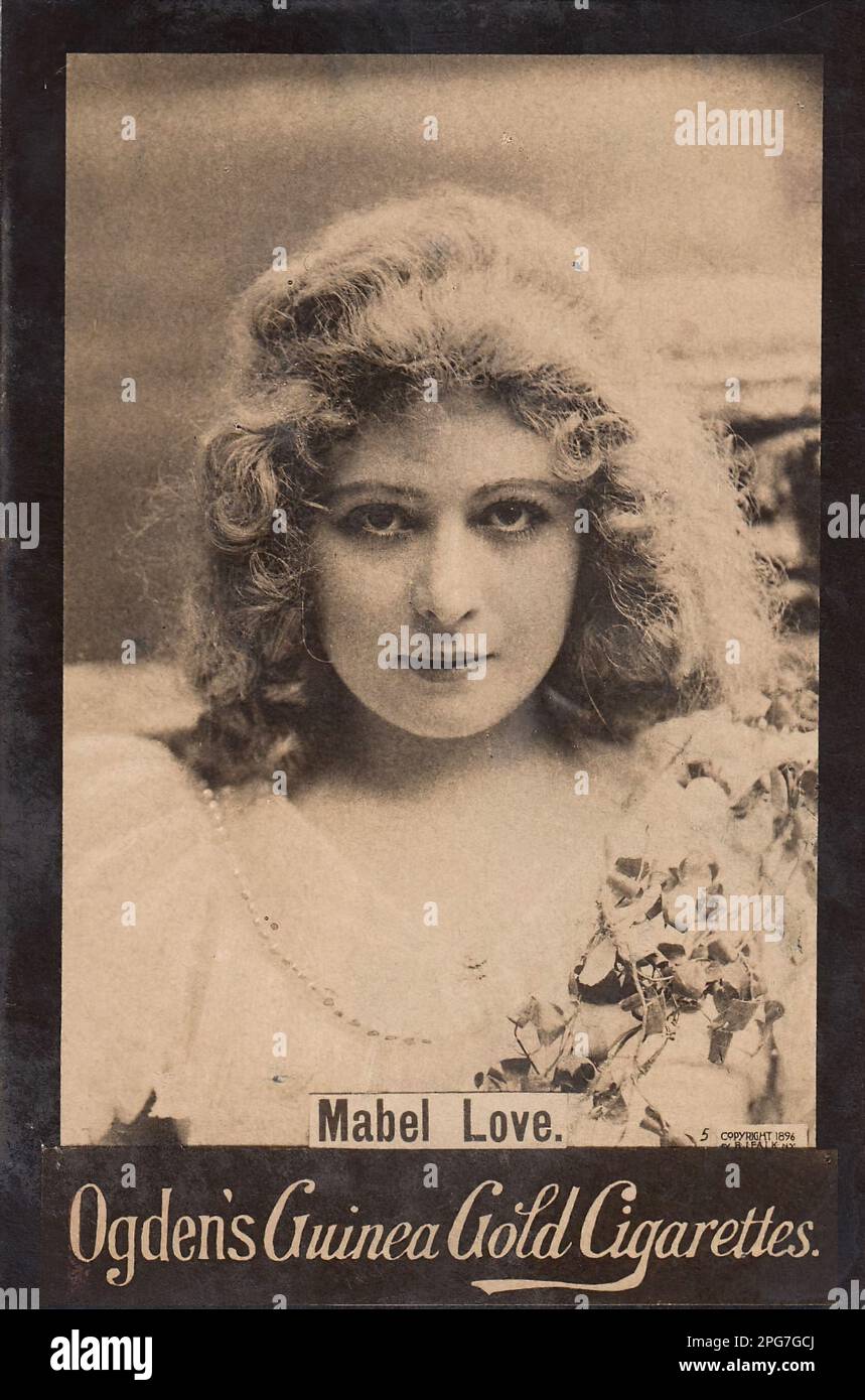 Portrait of Actress Mabel Love - Vintage Cigarette Card, Victorian Era ...