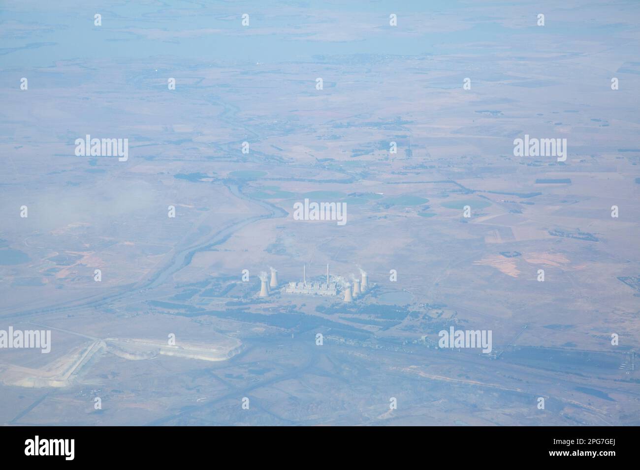 Aerial view of Lethabo coal-fired power station near Vereeniging south ...