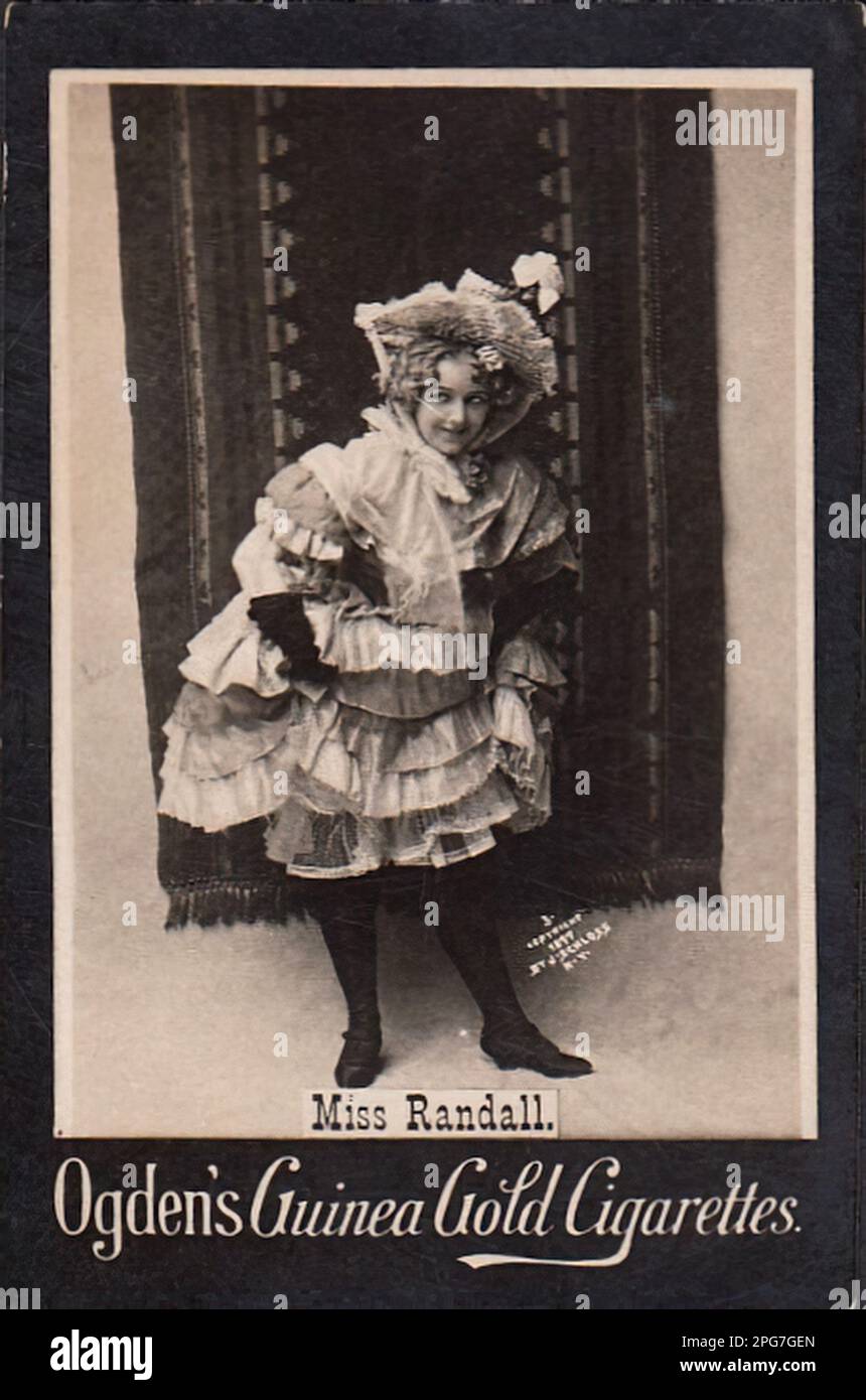 Portrait of Miss Randall - Vintage Cigarette Card, Victorian Era Stock ...