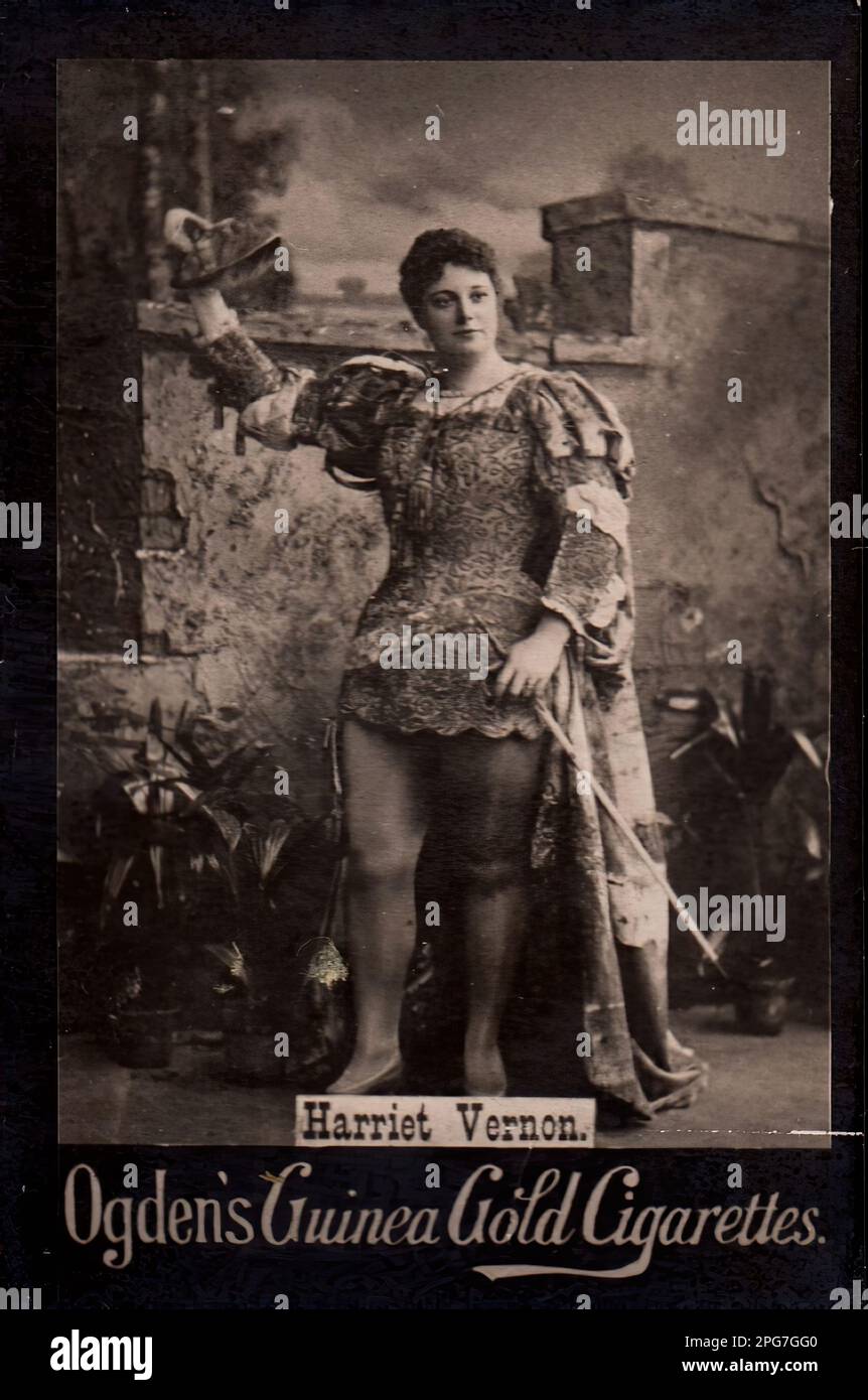 Portrait of Actress Harriet Vernon - Vintage Cigarette Card, Victorian ...