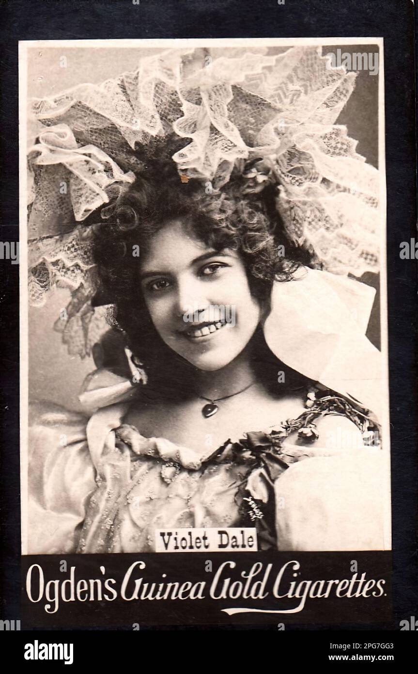 Portrait of Actress Violet Dale - Vintage Cigarette Card, Victorian Era ...