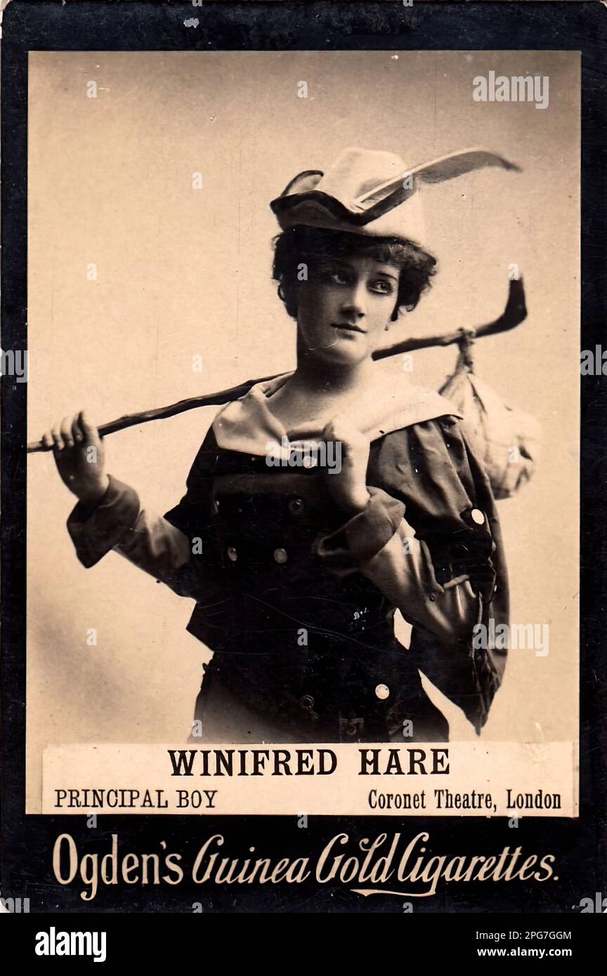 Portrait of Actress Winifred Hare - Vintage Cigarette Card, Victorian ...