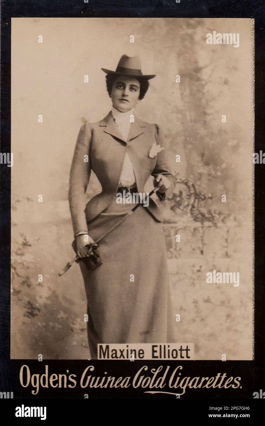 Portrait of Actress Maxine Elliott - Vintage Cigarette Card, Victorian ...