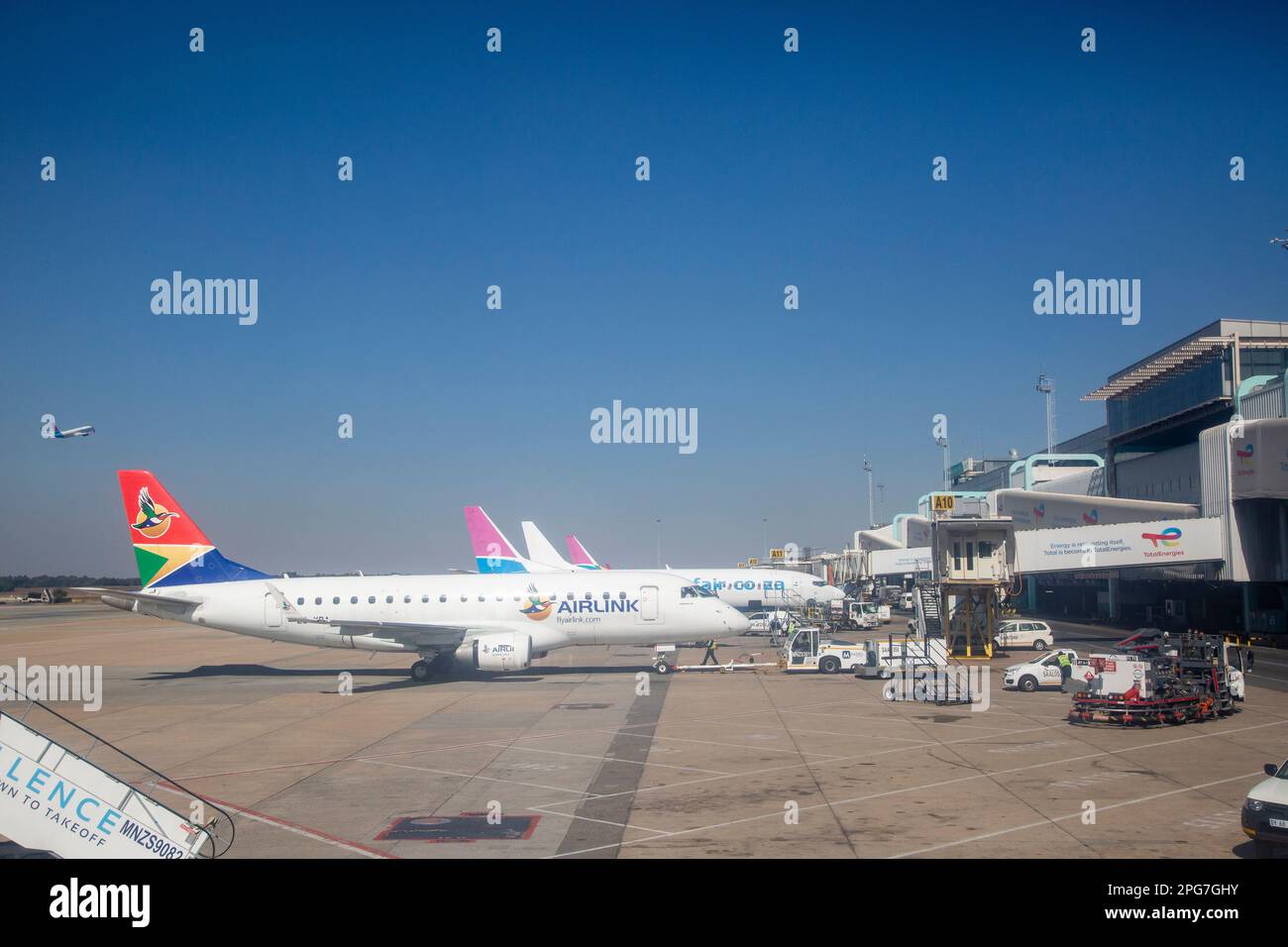 Fly Airlink and Safair jets at the OR Tambo airport Stock Photo - Alamy