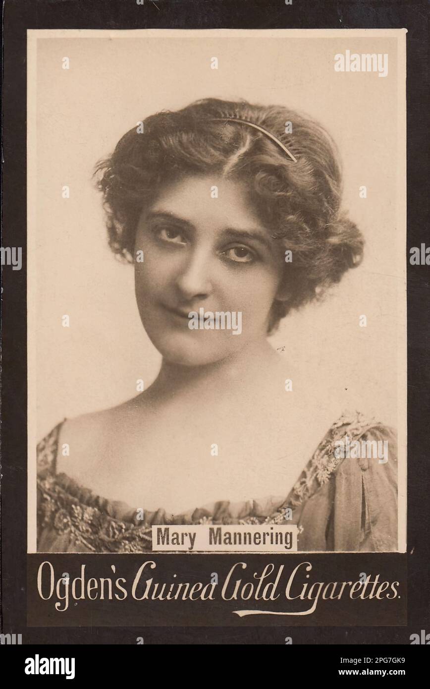 Portrait of Actress Mary Mannering - Vintage Cigarette Card, Victorian ...