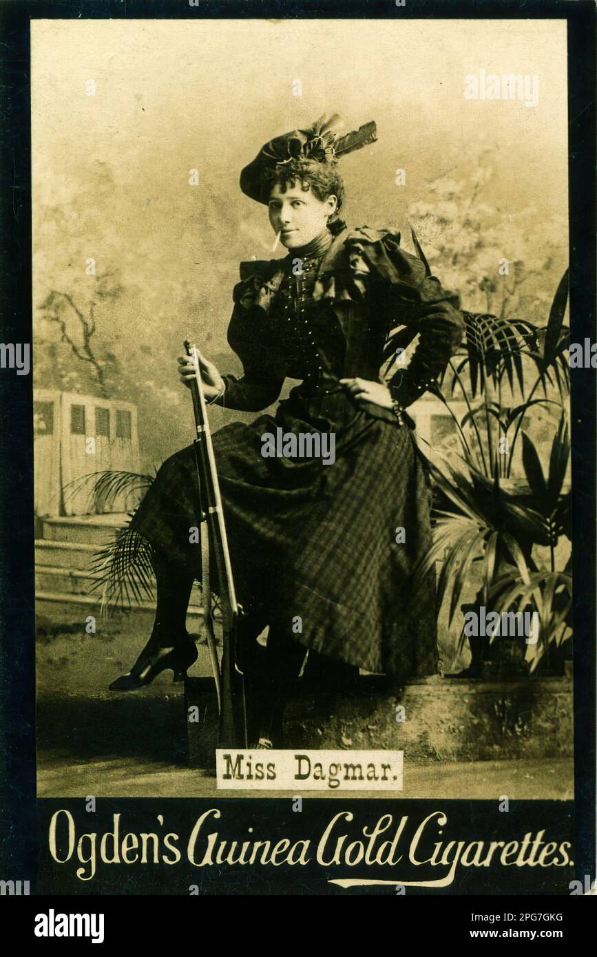 Portrait of Miss Dagmar - Vintage Cigarette Card, Victorian Era Stock ...