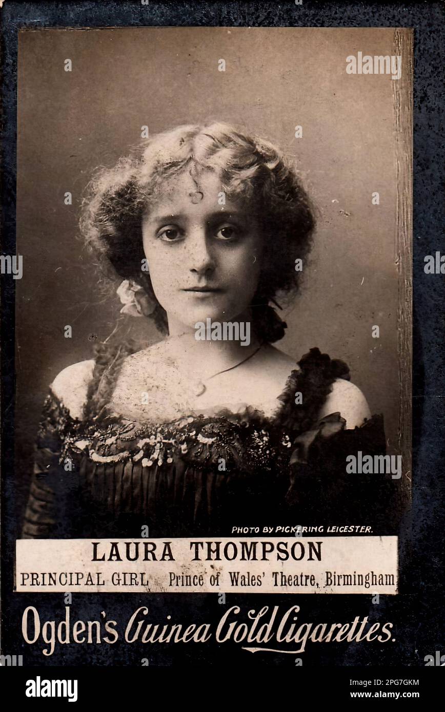 Portrait of Actress Laura Thompson - Vintage Cigarette Card, Victorian ...