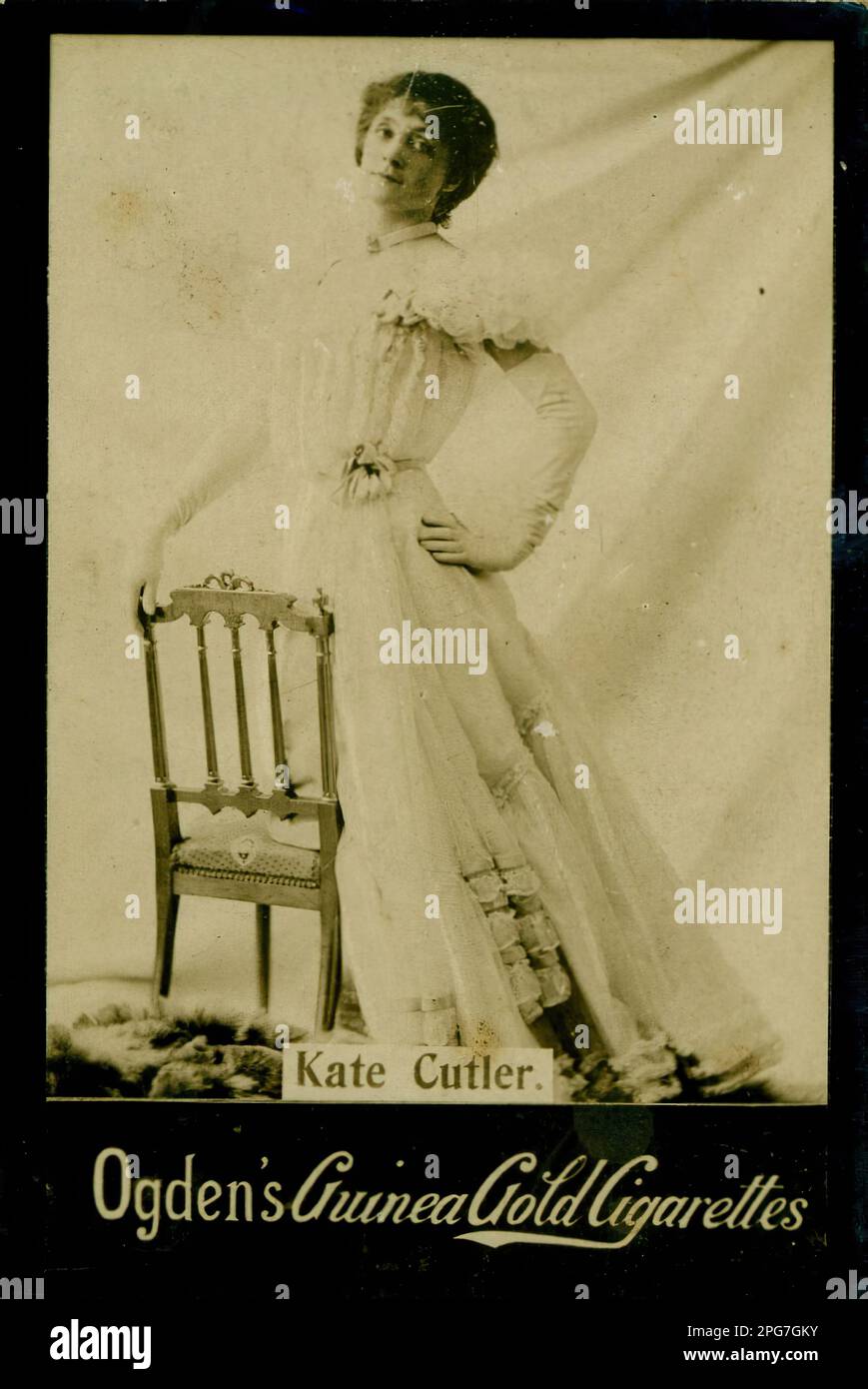 Portrait of Actress Kate Cutler - Vintage Cigarette Card, Victorian Era ...