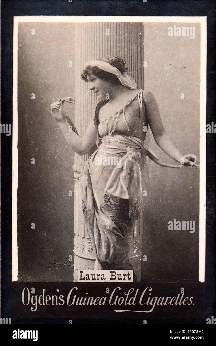 Portrait of Actress Laura Burt - Vintage Cigarette Card, Victorian Era Stock Photo - Alamy