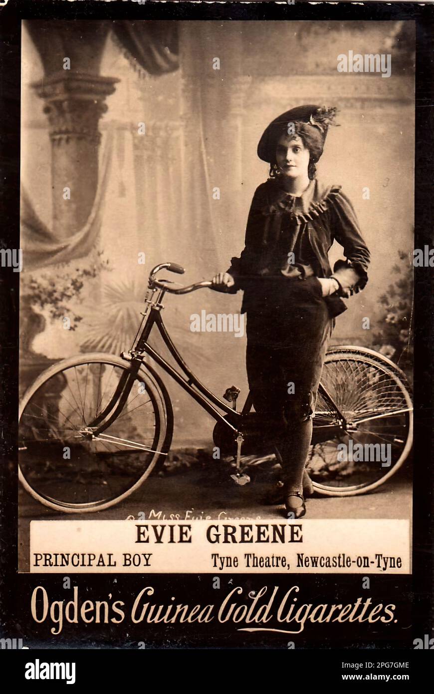 Portrait of Actress Evie Greene - Vintage Cigarette Card, Victorian Era ...