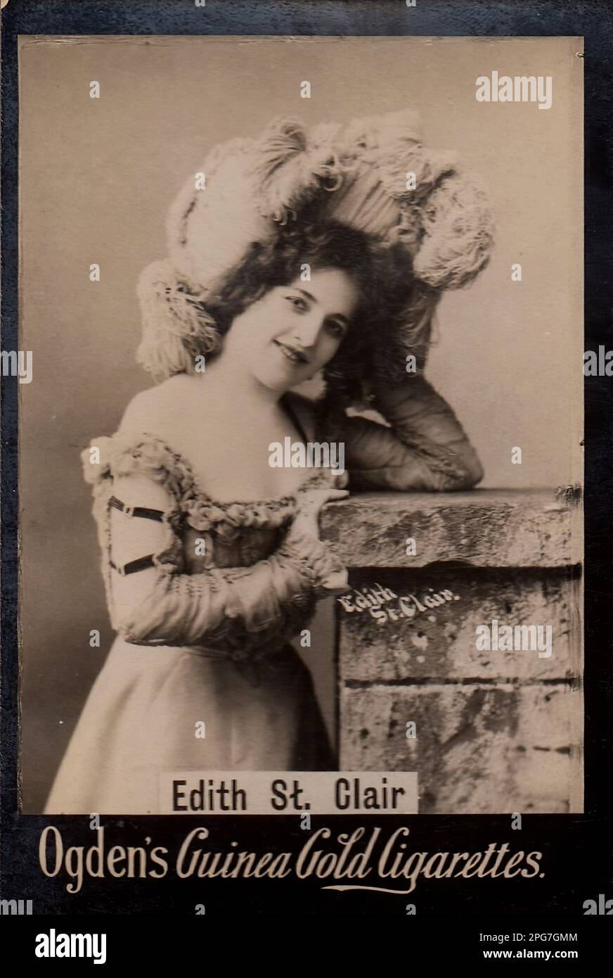 Portrait of Actress Edith St Clair - Vintage Cigarette Card, Victorian ...