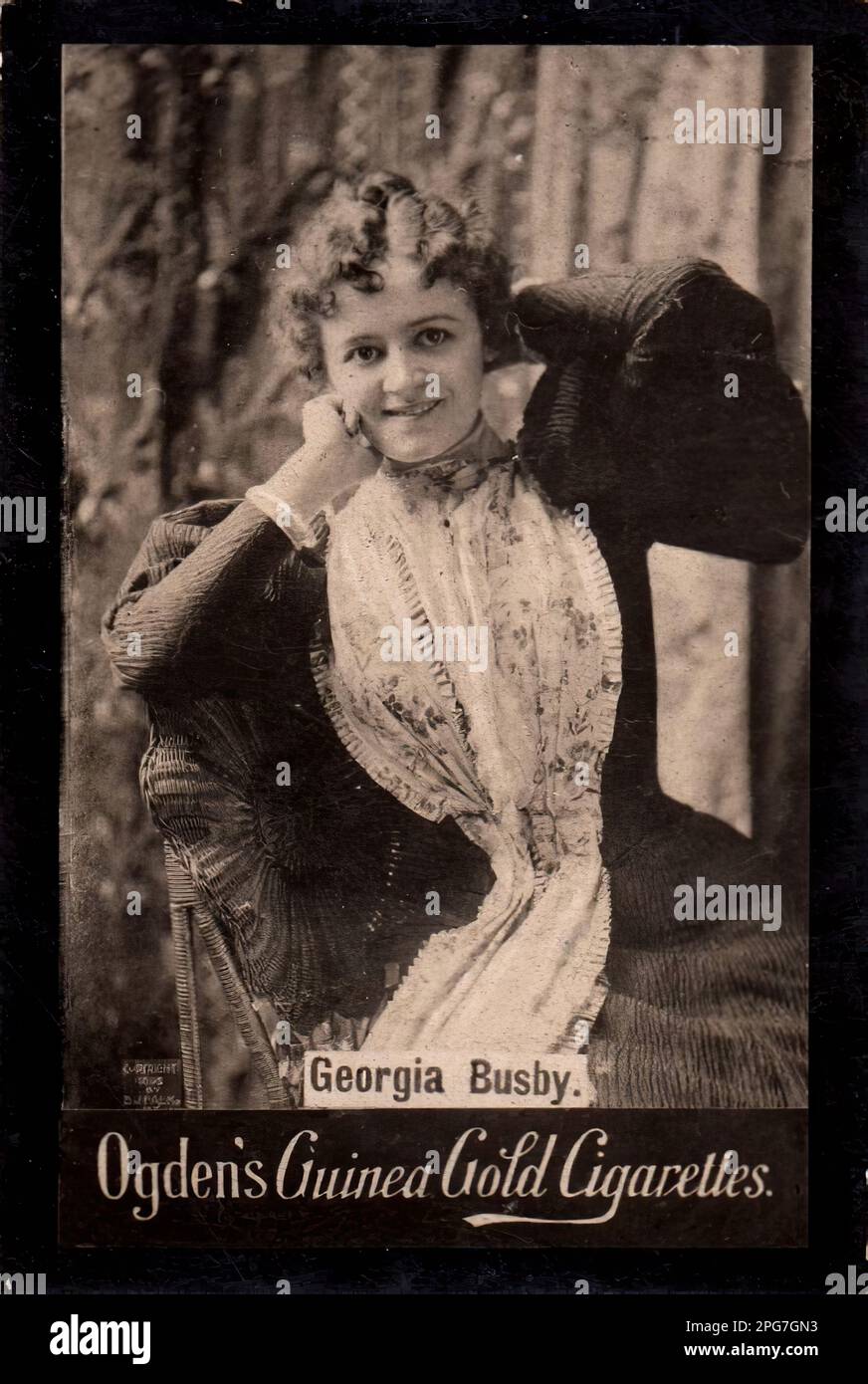 Portrait of Actress Georgia Busby - Vintage Cigarette Card, Victorian ...