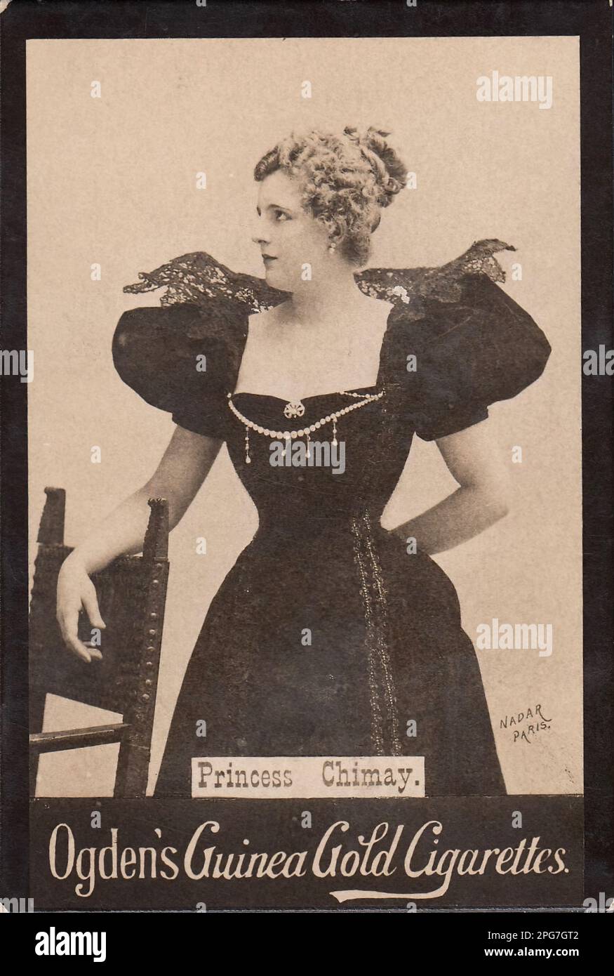 Portrait of Actress Princess Chimay - Vintage Cigarette Card, Victorian ...