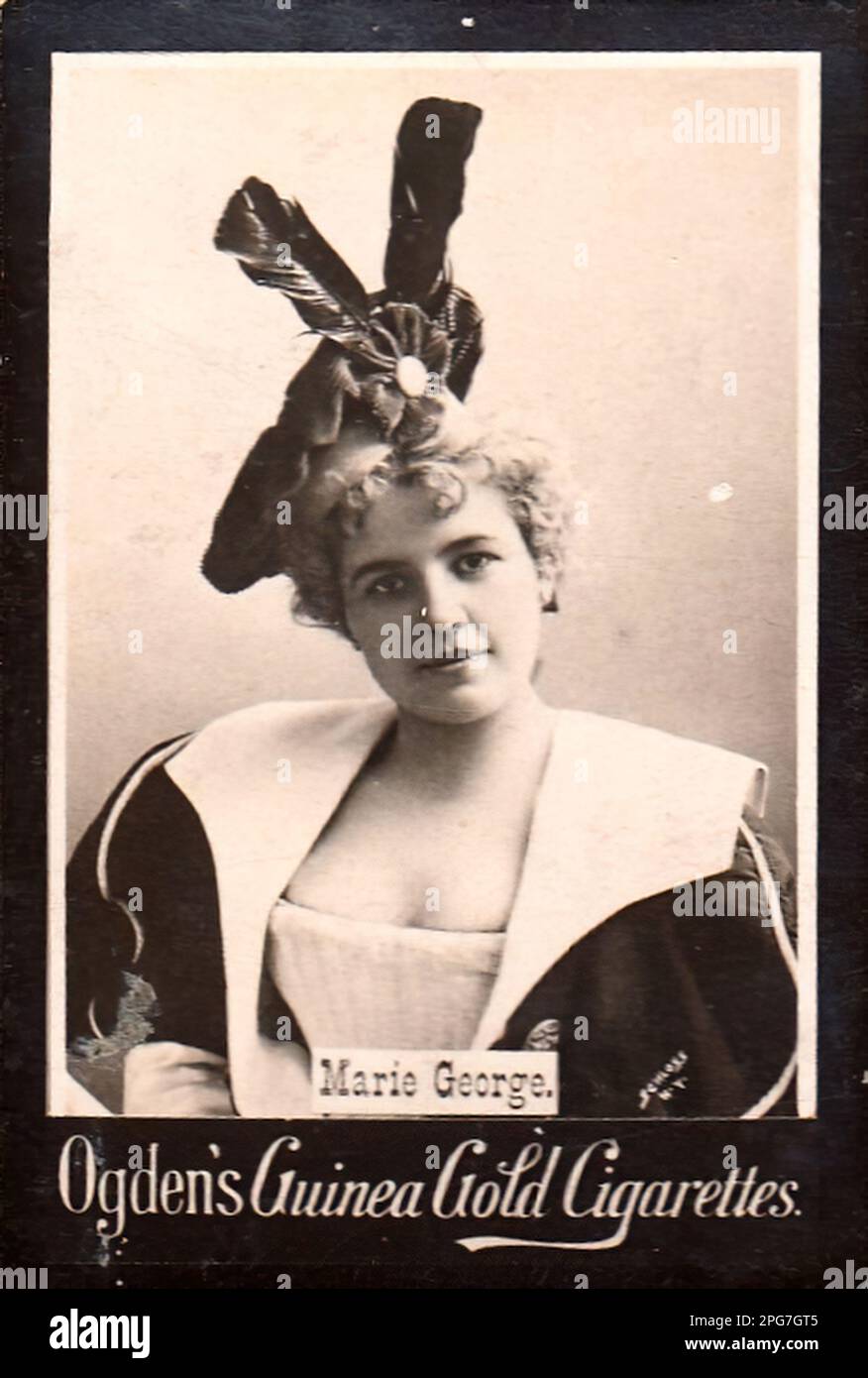 Portrait of Actress Marie George - Vintage Cigarette Card, Victorian ...