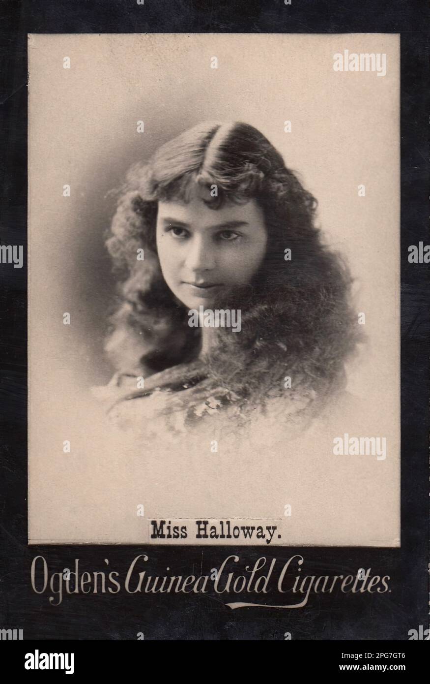 Portrait of Miss Halloway - Vintage Cigarette Card, Victorian Era Stock ...