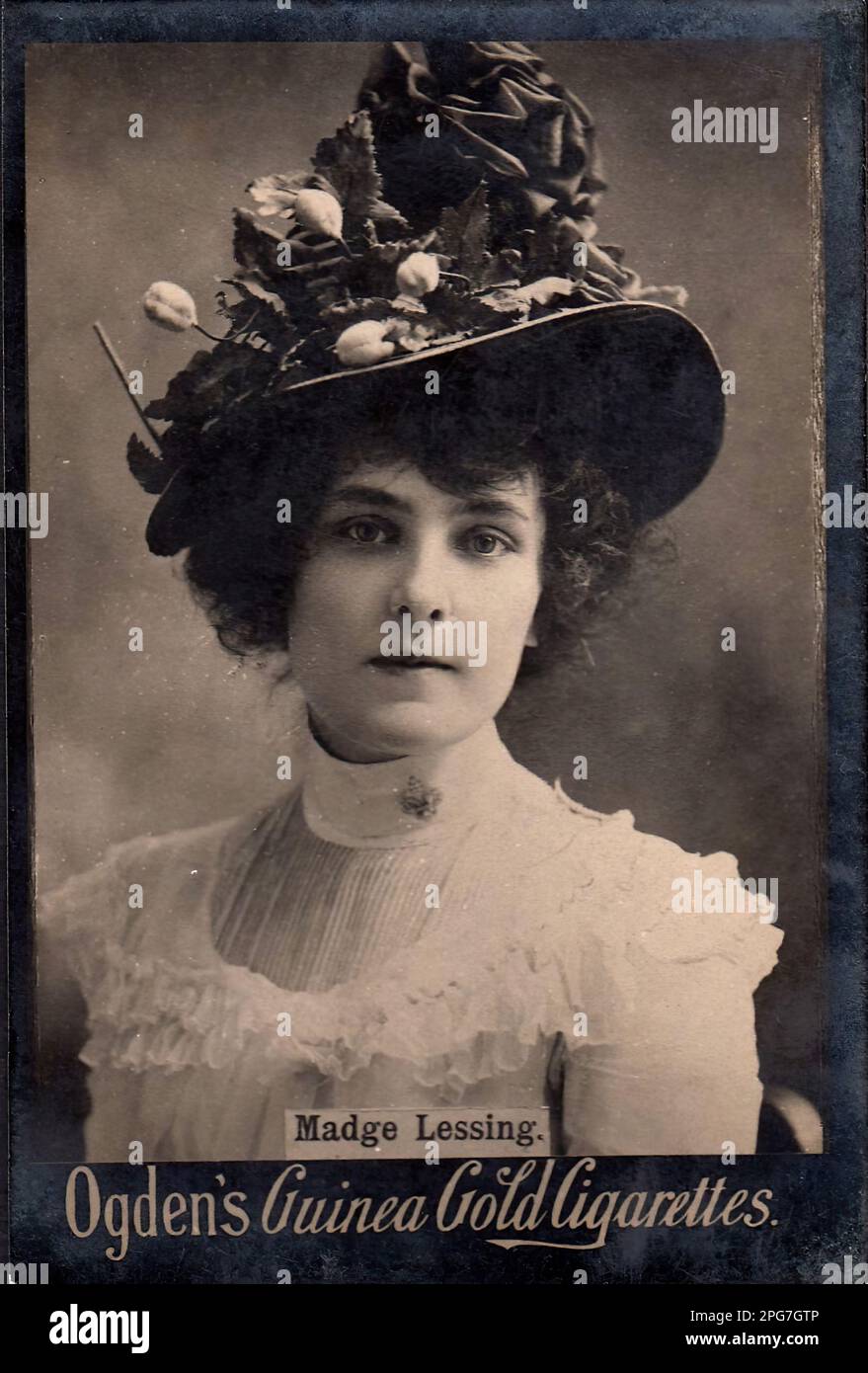 Portrait of Actress Madge Lessing- Vintage Cigarette Card, Victorian ...