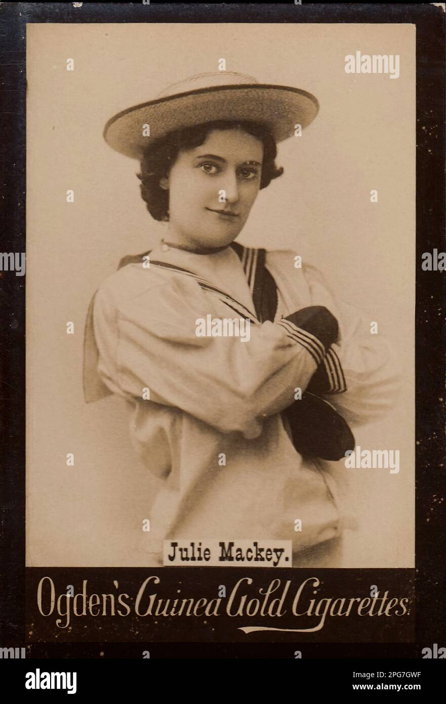 Portrait of Actress Julie Mackey - Vintage Cigarette Card, Victorian Era Stock Photo - Alamy