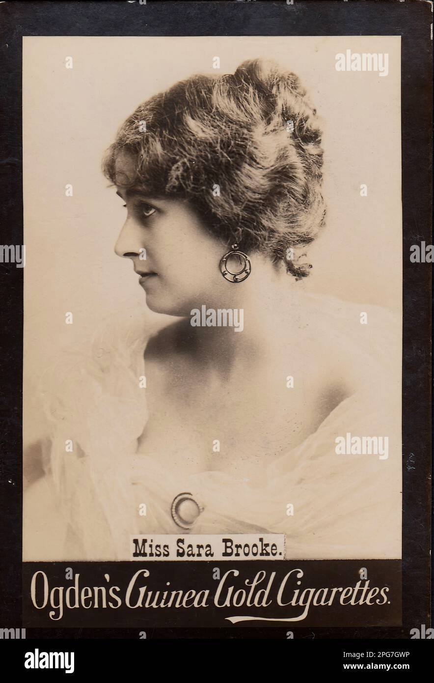 Portrait of Miss Sara Brooke - Vintage Cigarette Card, Victorian Era ...