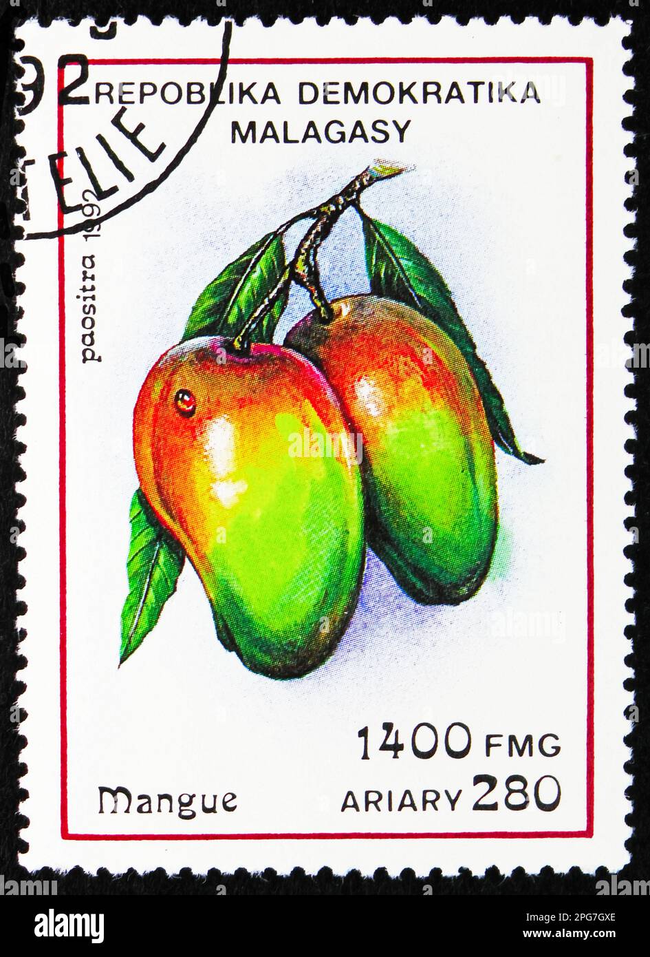 MOSCOW, RUSSIA - MARCH 16, 2023: Postage stamp printed in Madagascar ...